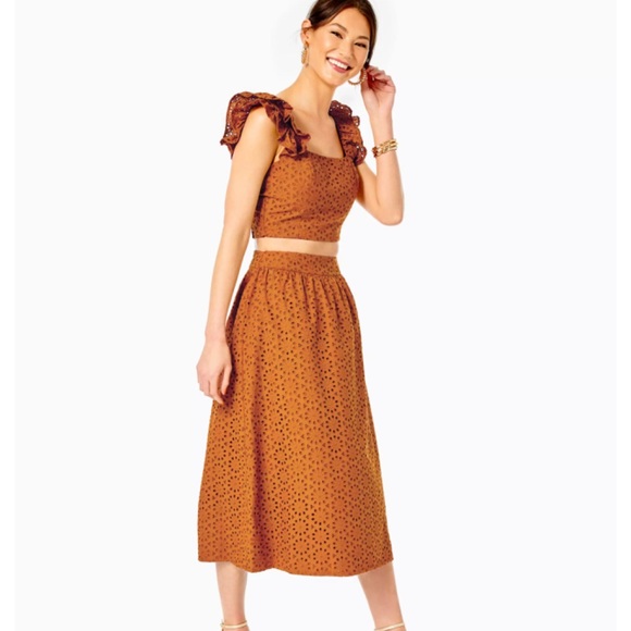 Lilly Pulitzer | Dresses | Lilly Pulitzer Lolina Midi Set Toffee Neon ...